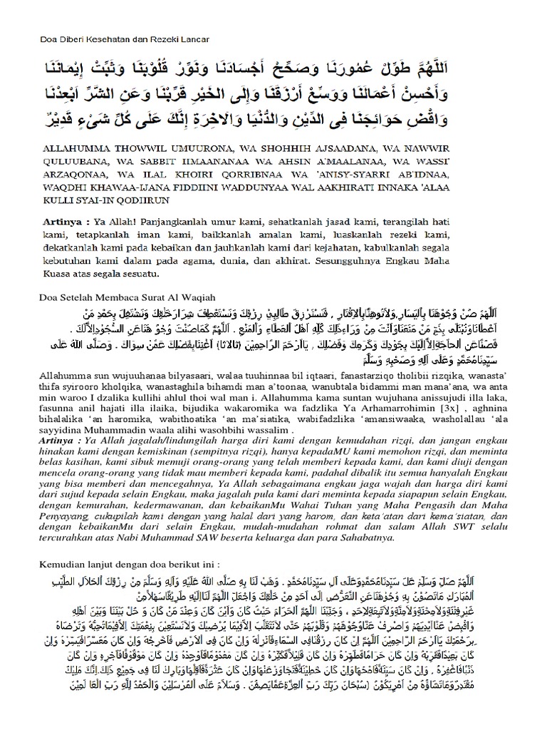 Doa Panjang Umur | PDF | Agama & Spiritualitas