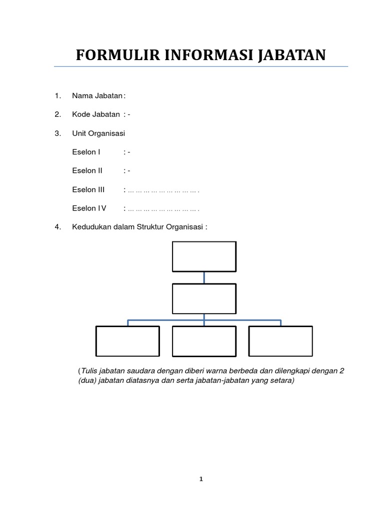 Formulir Informasi Jabatan Kosong | PDF