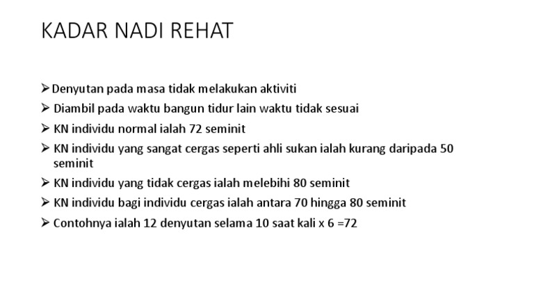 Kadar Nadi Rehat | PDF