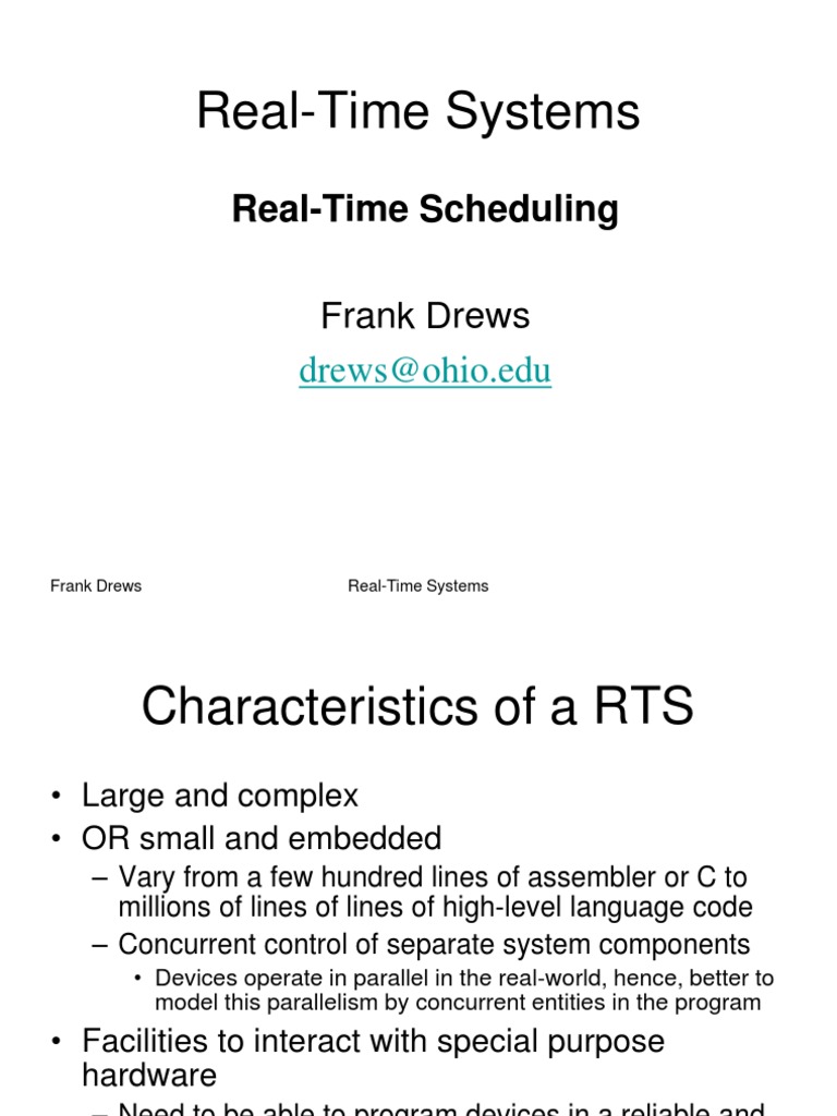 Real-Time Systems Scheduling Overview | PDF | Scheduling (Computing ...