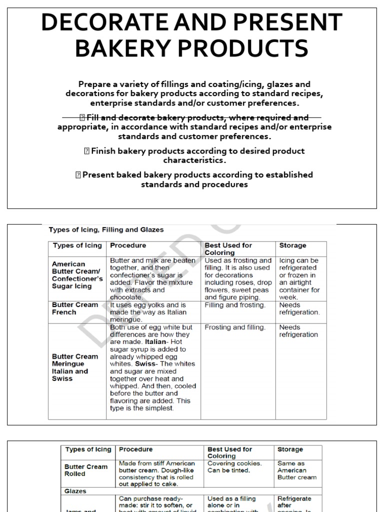 Decorate and Present Bakery Products | PDF | Packaging And Labeling ...