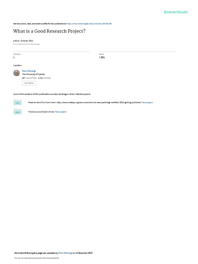 How to Develop a Good Research Project | PDF | Data Analysis | Question