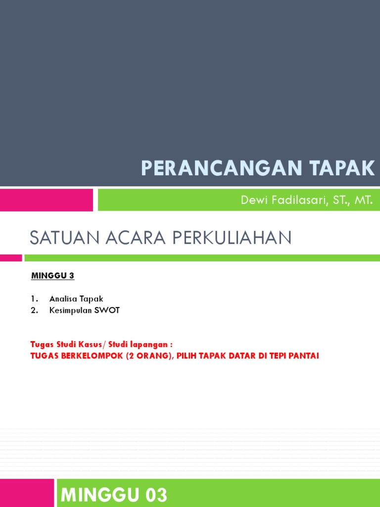 Perencanaan Tapak - Week 3 | PDF | Traffic | Zoning