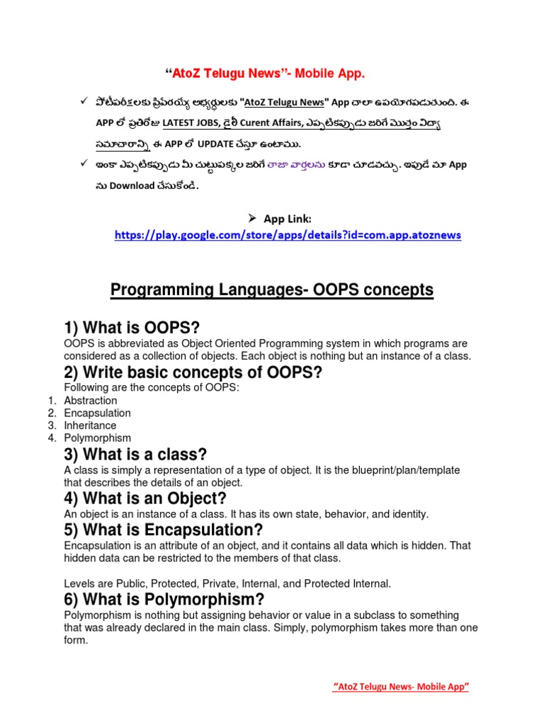 6 Programming Languages | Download Free PDF | Method (Computer Programming) | Class (Computer ...