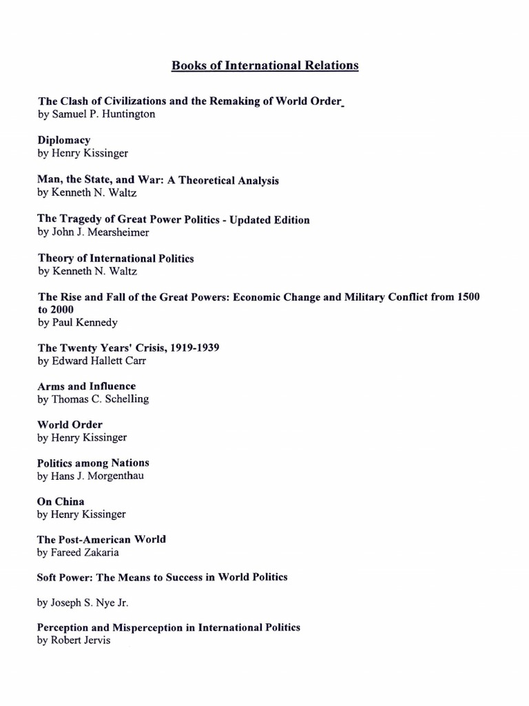 Books of International Relations | PDF | International Relations | Nation
