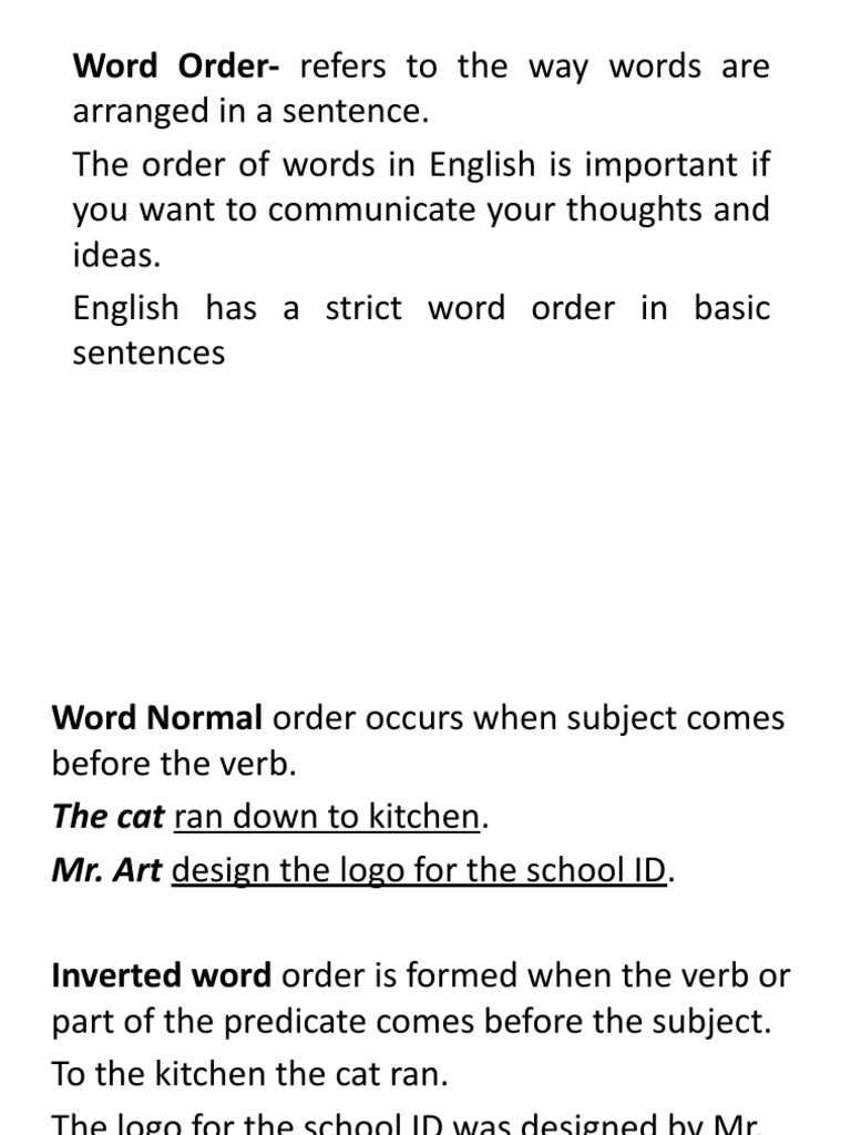 Inverted Word Order | PDF