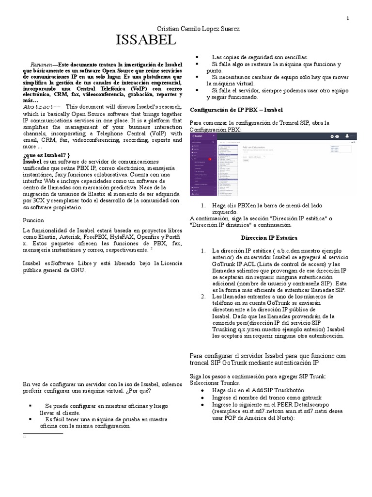 Issabel | PDF | protocolo de Iniciacion de Sesion | Autenticación