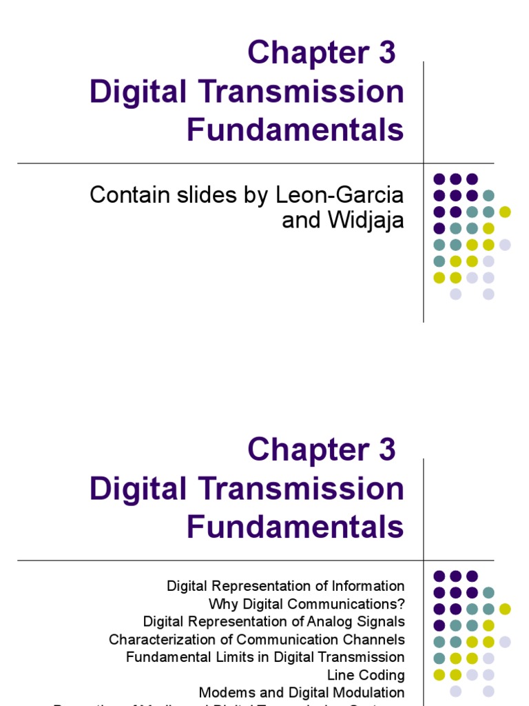 Digital Transmission Fundamentals: An Overview of Key Concepts for ...