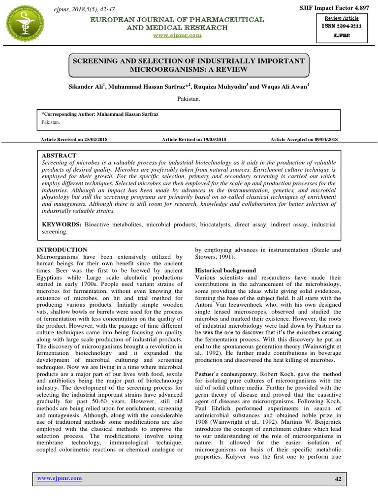 Industrially Important Microorganisms