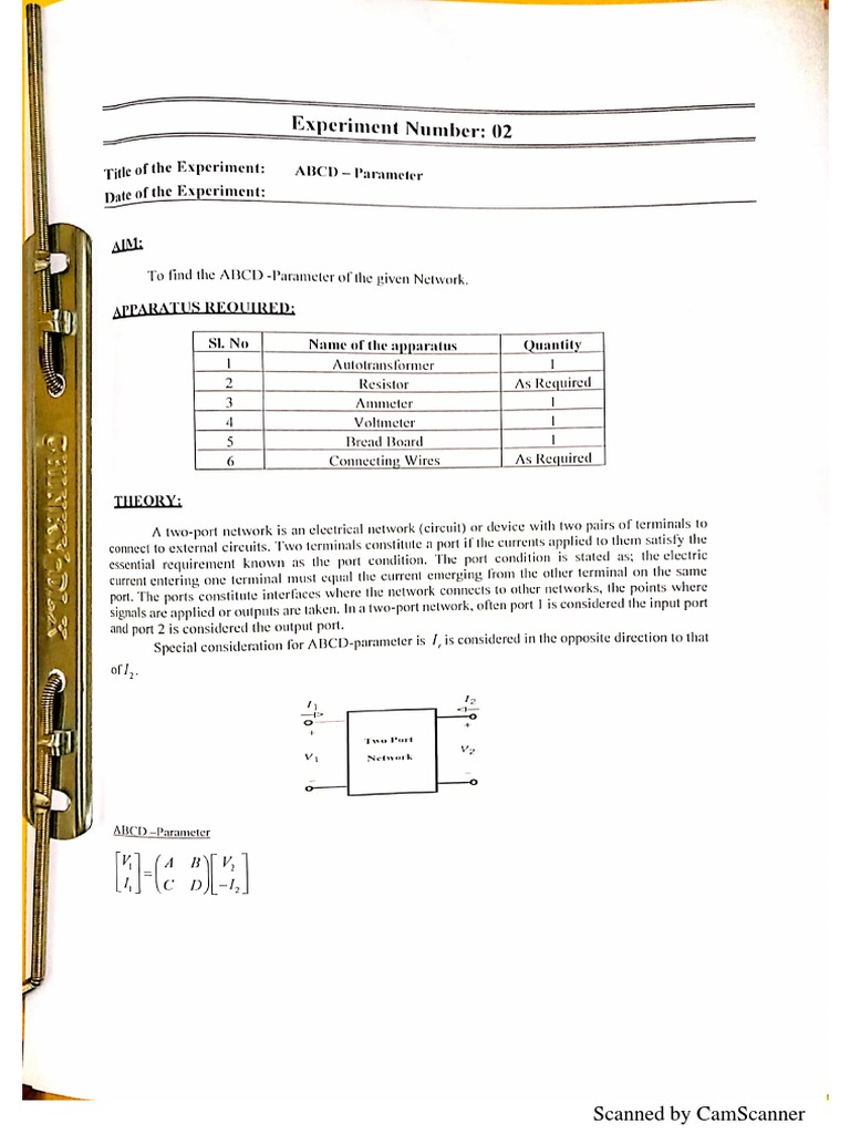 Abcd Parameters | PDF