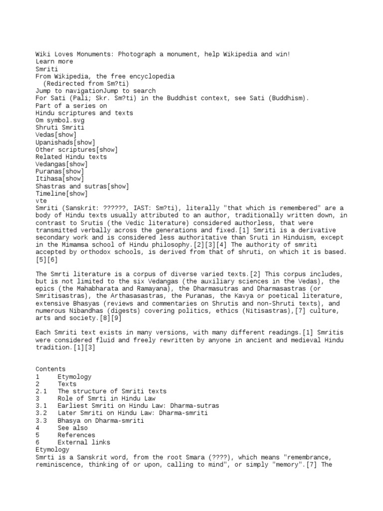 Smriti | PDF | Hindu Texts | Religious Books