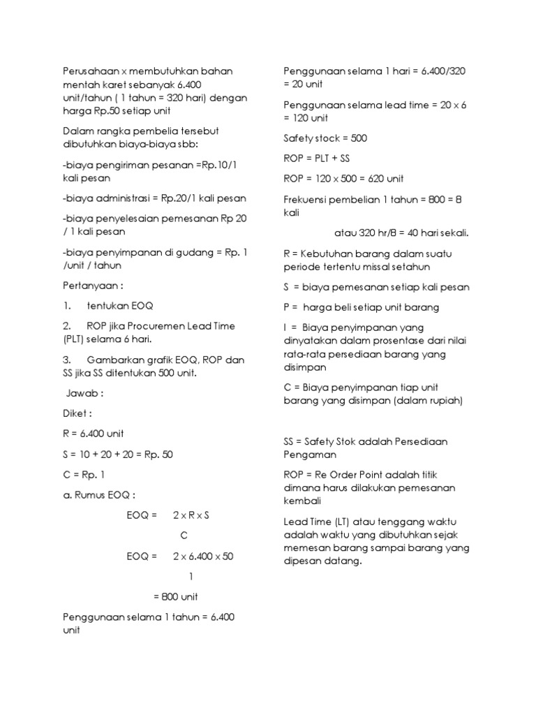 Contoh Kasus Eoq | PDF