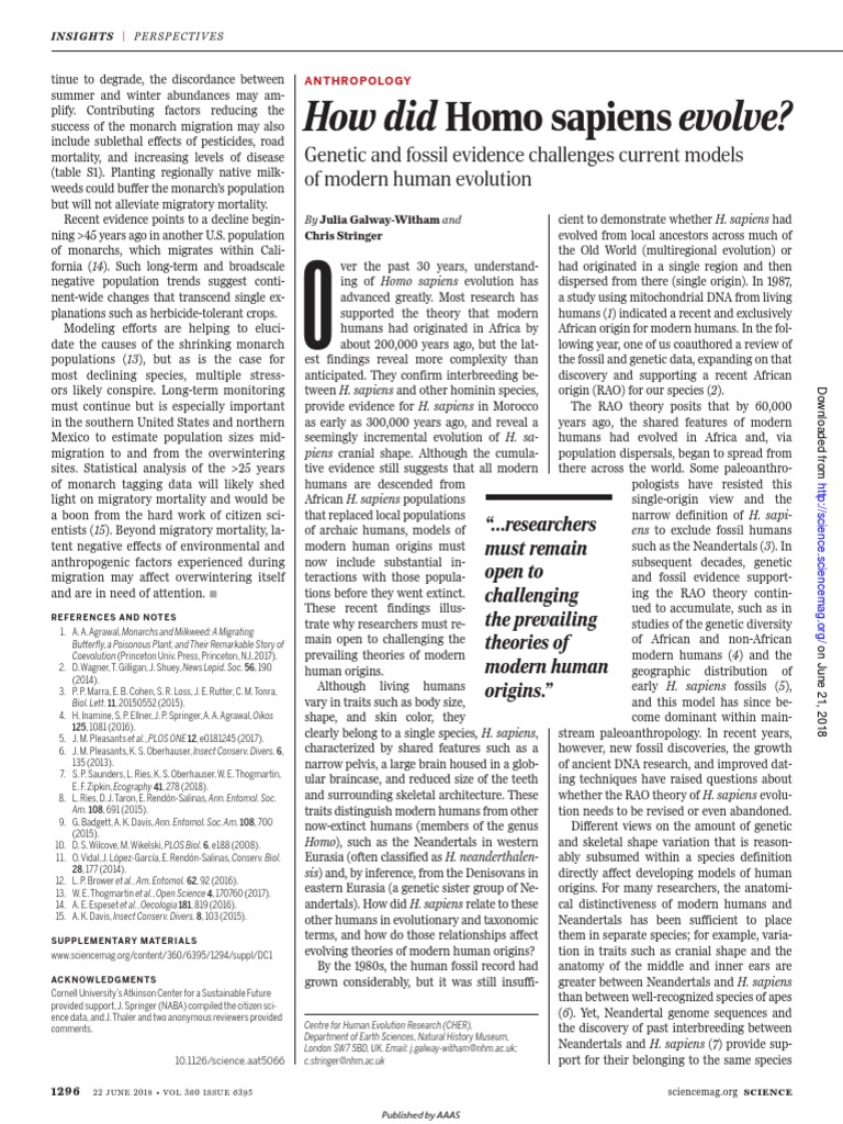 How Did Homo Sapiens Evolve?: Genetic and Fossil Evidence Challenges ...