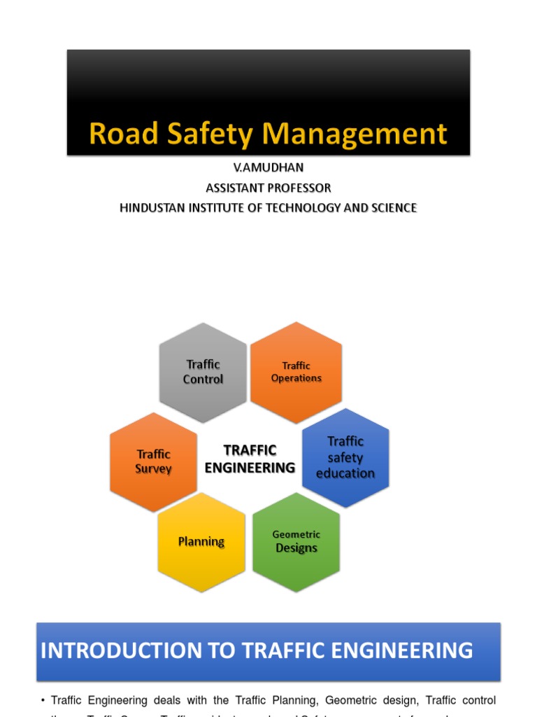 Road Safety Management - Amudhan | PDF | Traffic | Road Traffic Safety