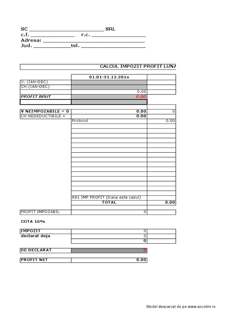 Model Calcul Impozit | PDF
