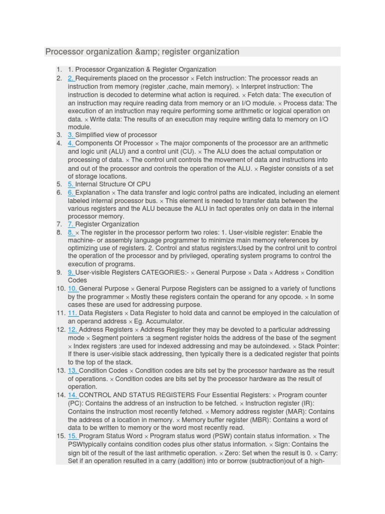 Processor Organization & Register Organization | PDF | Central Processing Unit | Electronic Design
