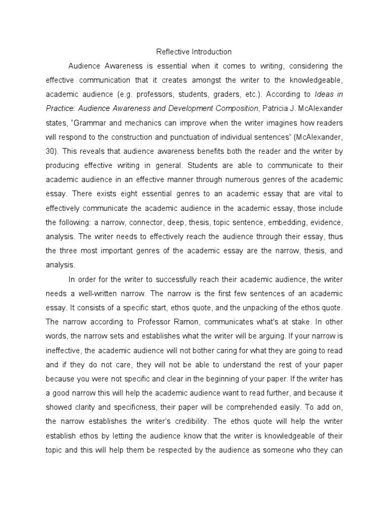Reflective Introduction | PDF | Writers | Essays