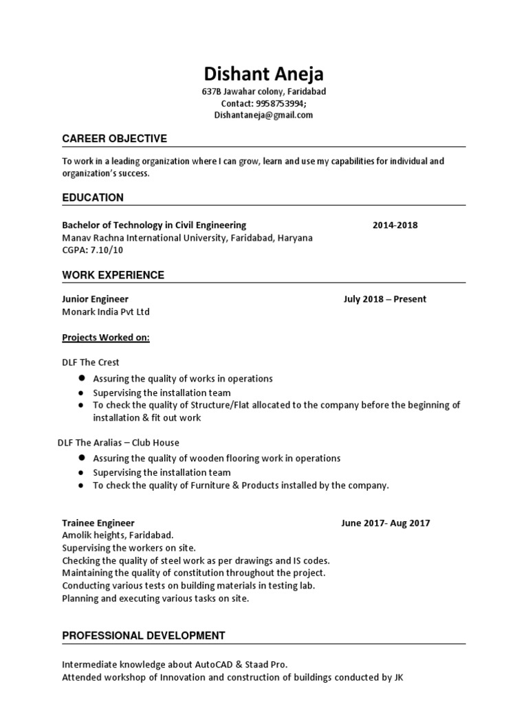 Dishant Aneja: Career Objective | PDF
