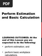 Perform Basic Estimation and Calculation | PDF | Technology & Engineering