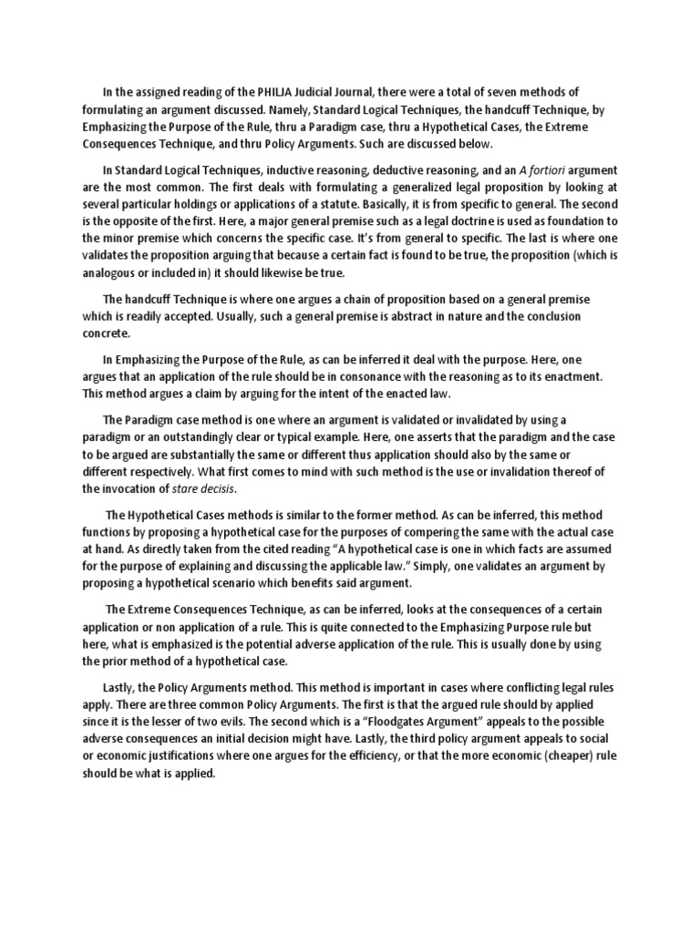 Methods of Argumentation | PDF | Argument | Reasoning