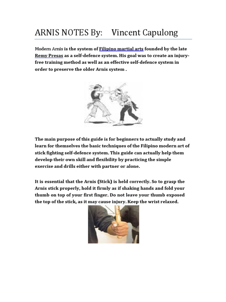 Master Modern Arnis Techniques Pdf Individual Sports Combat Sports