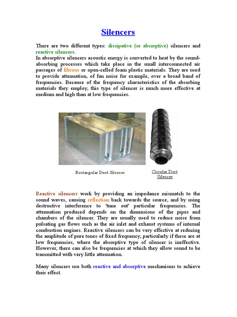 Design Considerations for Absorptive Silencers: Achieving Optimal ...