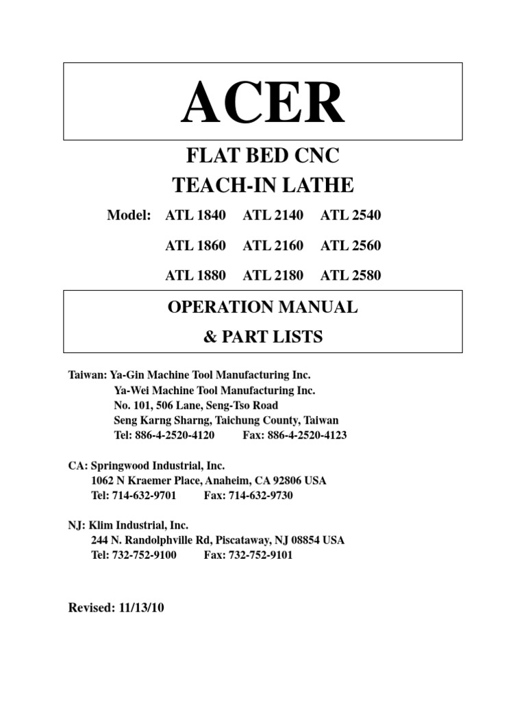 Acer CNC | PDF | Switch | Machines