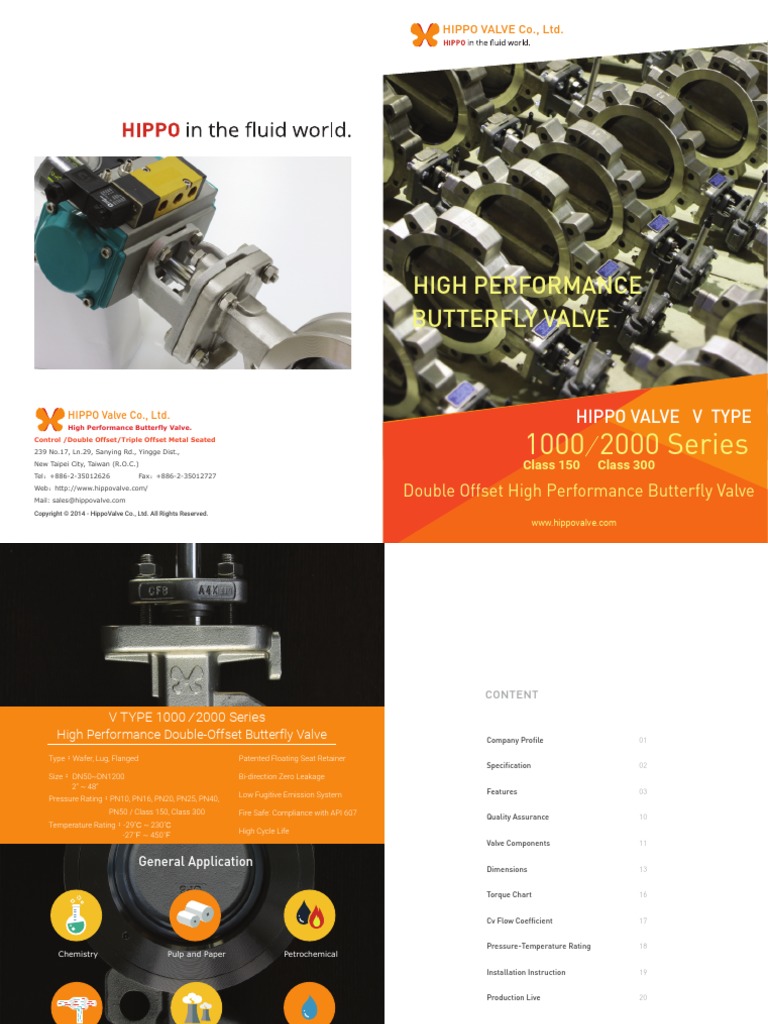HIPPOValve Catalog DoubleBfly 950106 | PDF | Valve | Mechanical Engineering