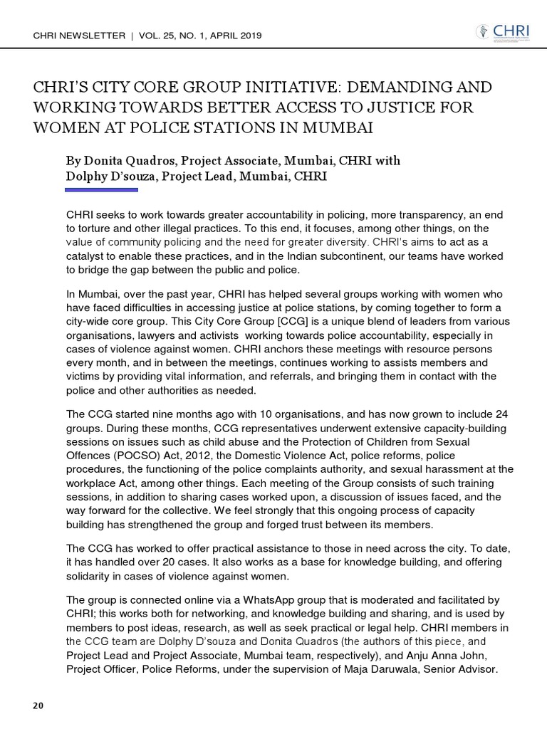 CCG Initiative | PDF | Police | Violence