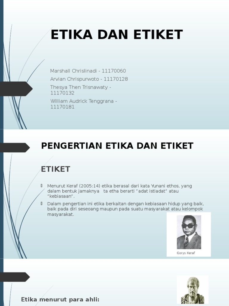 Etika Dan Etiket | PDF