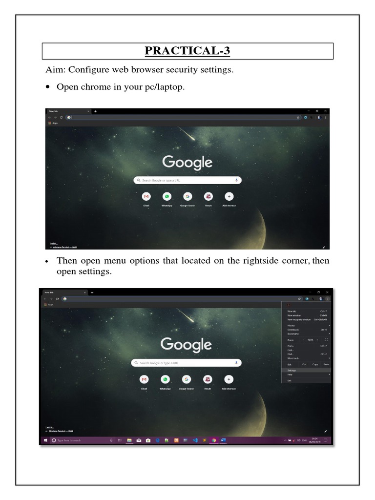Practical-3: Aim: Configure Web Browser Security Settings. - Open Chrome in Your Pc/laptop | PDF ...