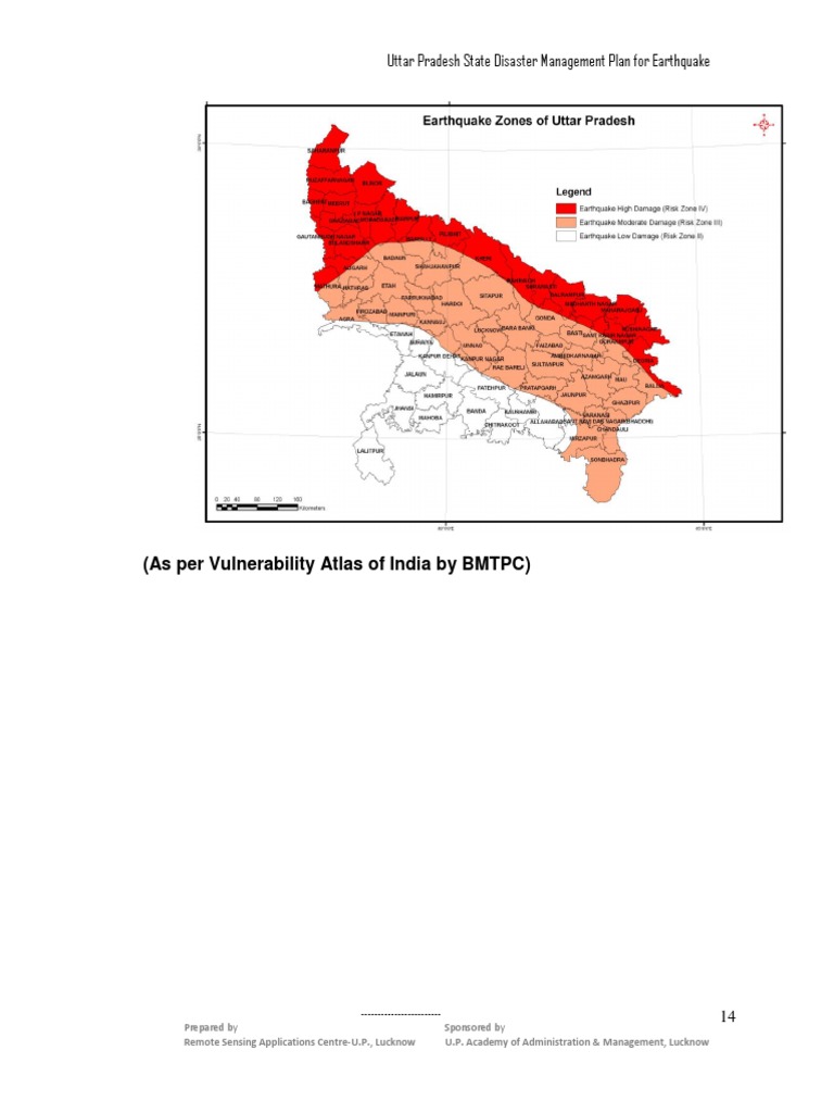 Uttar Pradesh State Disaster Management Plan For Earthquake: (As Per ...