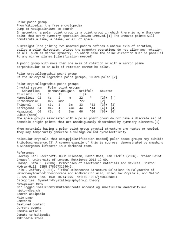 Polar | PDF | Crystal Structure | Symmetry