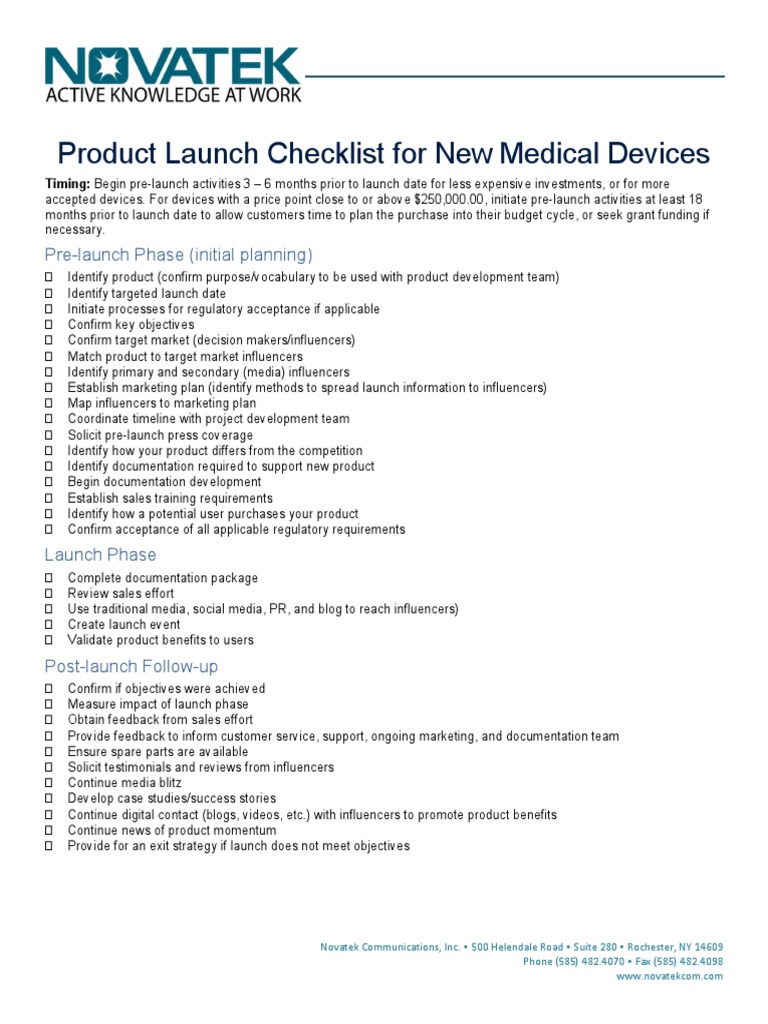 Product Launch Checklist | PDF | Mass Media | Marketing