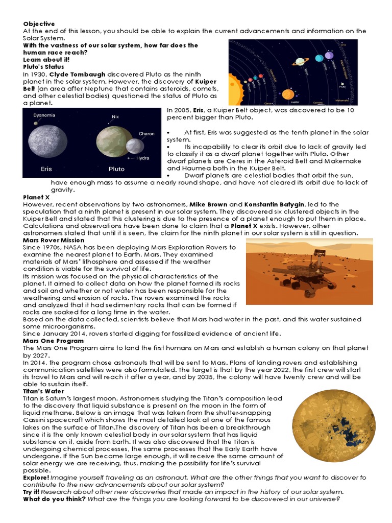 Solar System Information