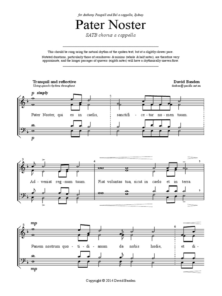 BASDEN - Pater Noster (SATB) PDF | PDF | Rhythm And Meter | Poetics