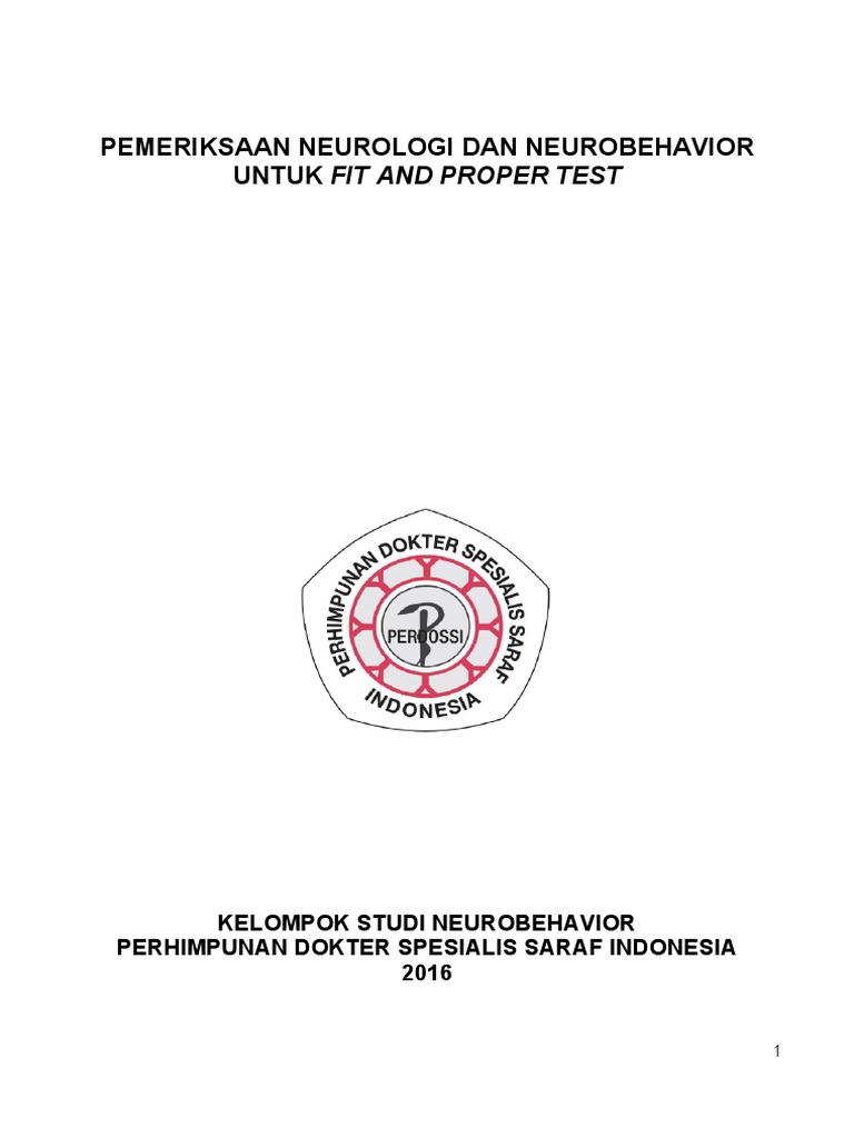 Pemeriksaan Neurobehavior untuk Fit and Proper Test | PDF