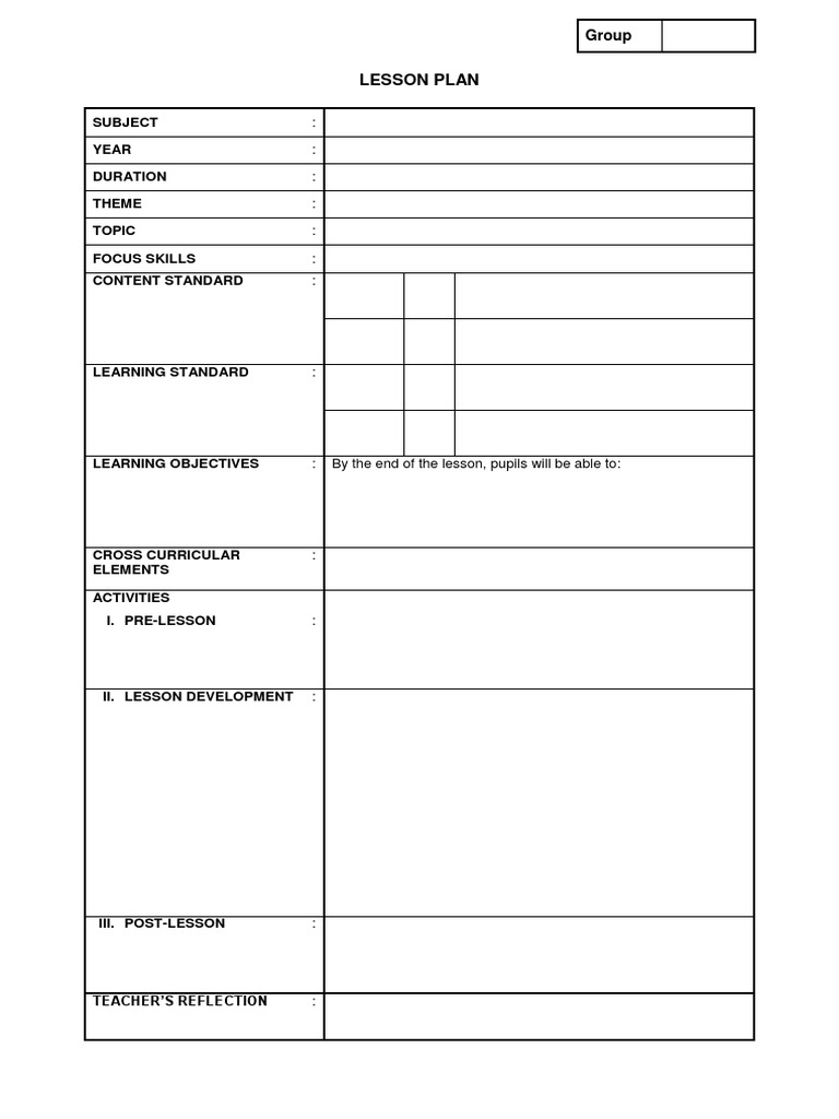 Lesson Plan: Subject Year Duration Theme Topic Focus Skills Content ...