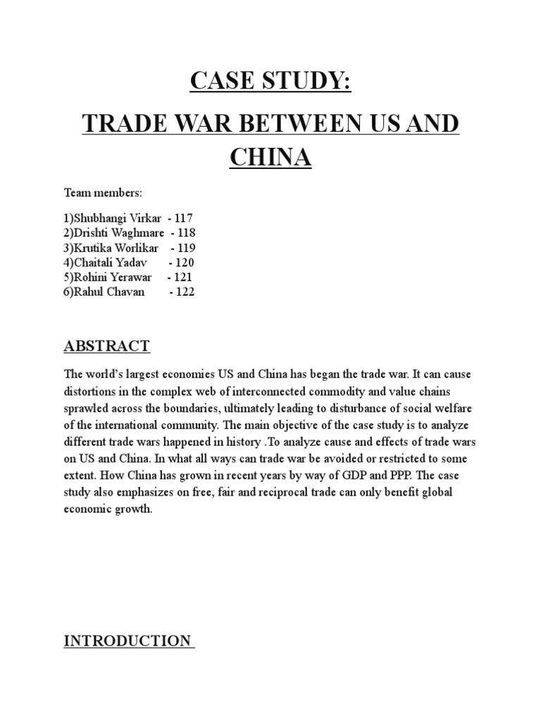 Case Study: Trade War Between Us and China | PDF | Protectionism | Tariff