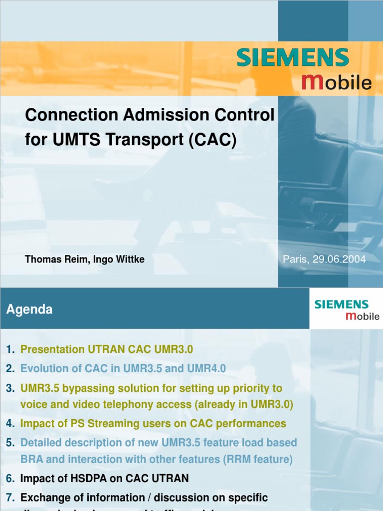 Connection Admission Control For UMTS Transport (CAC) : Thomas Reim ...