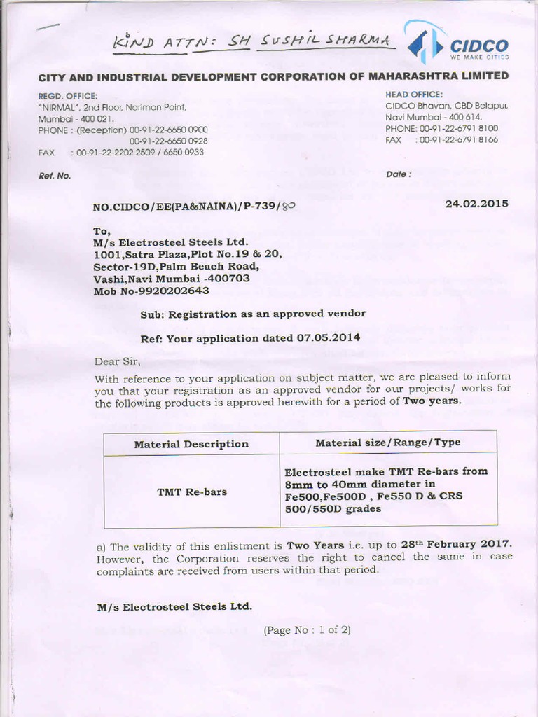 CIDCO Approval PDF | PDF