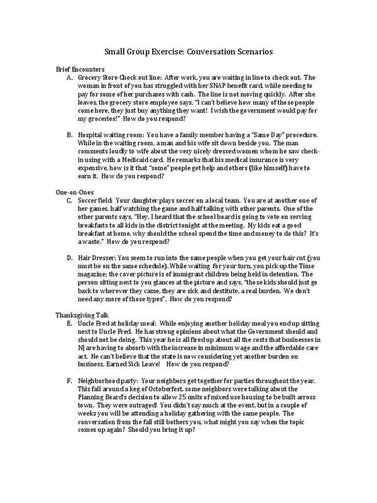 Conversation Scenarios Exercise | PDF | Business
