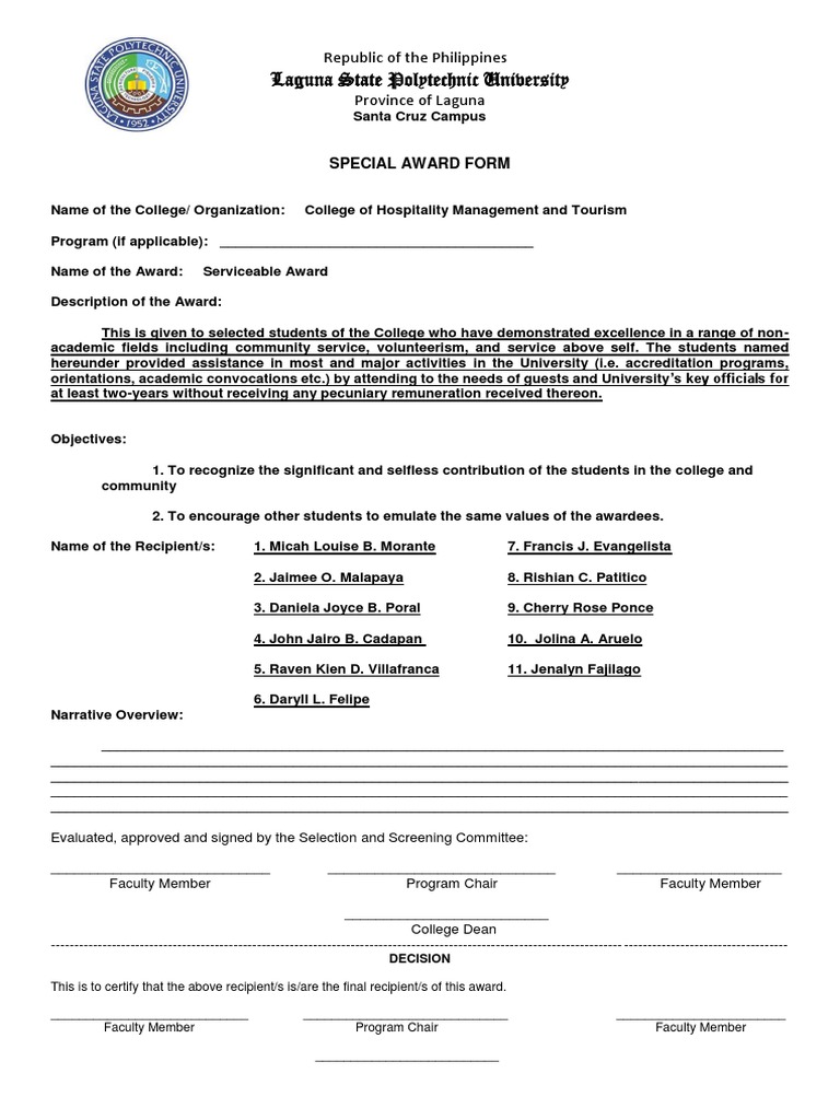 Laguna State Polytechnic University: Republic of The Philippines ...