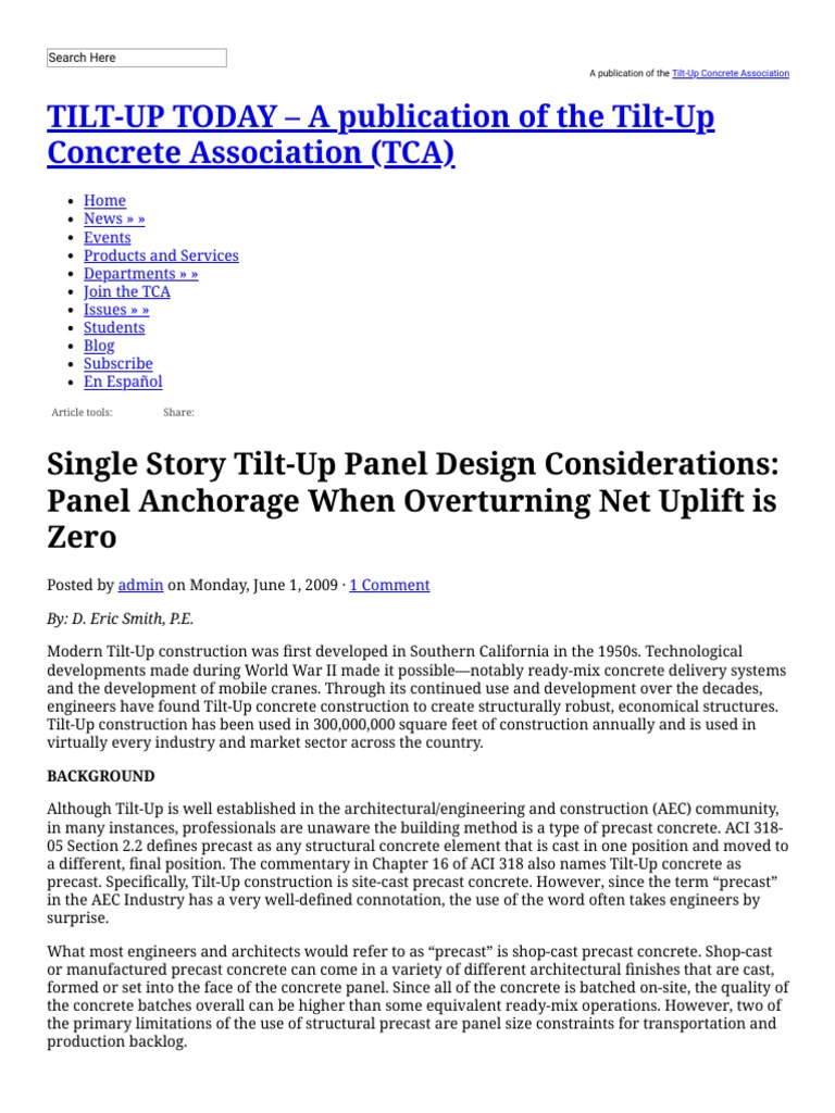 Single Story Tilt-Up Panel Design | PDF | Precast Concrete | Concrete