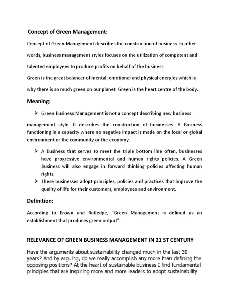 Concept of Green Management | PDF | Daimler Ag | Mercedes Benz