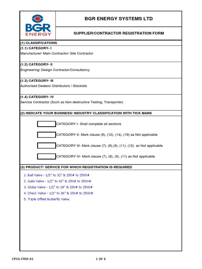 Vendor Registration Format | PDF | Iso 9000 | Business