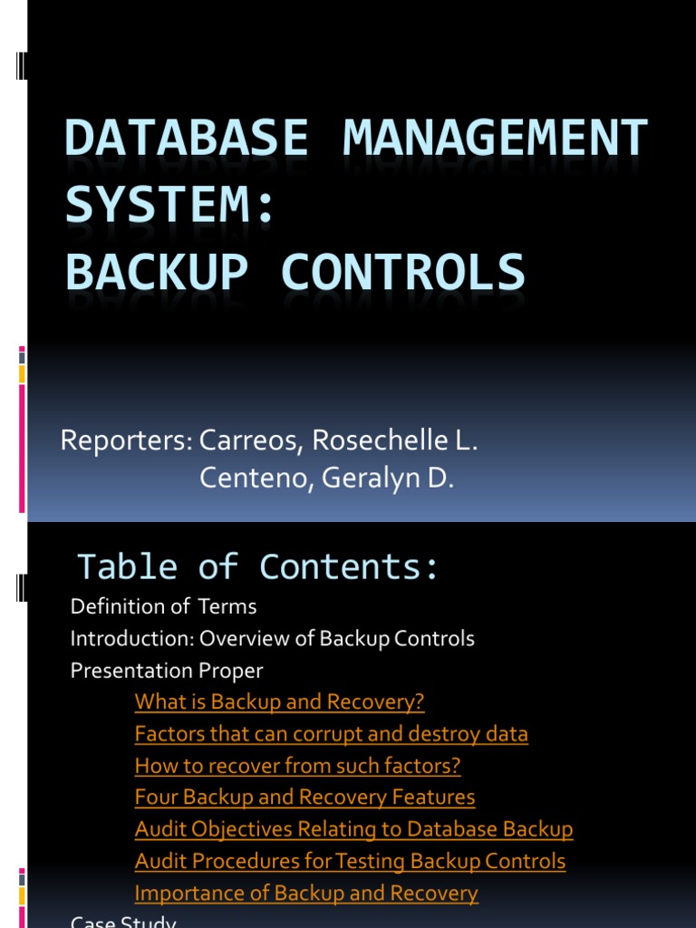Backup Controls It6 | PDF | Backup | Cloud Computing