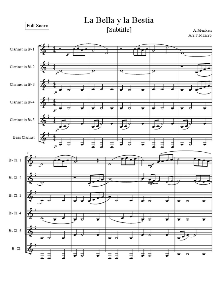 La Bella y La Bestia: Full Score | PDF