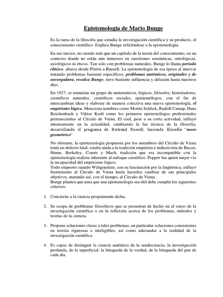Mario Bunge | PDF | Epistemología | Science