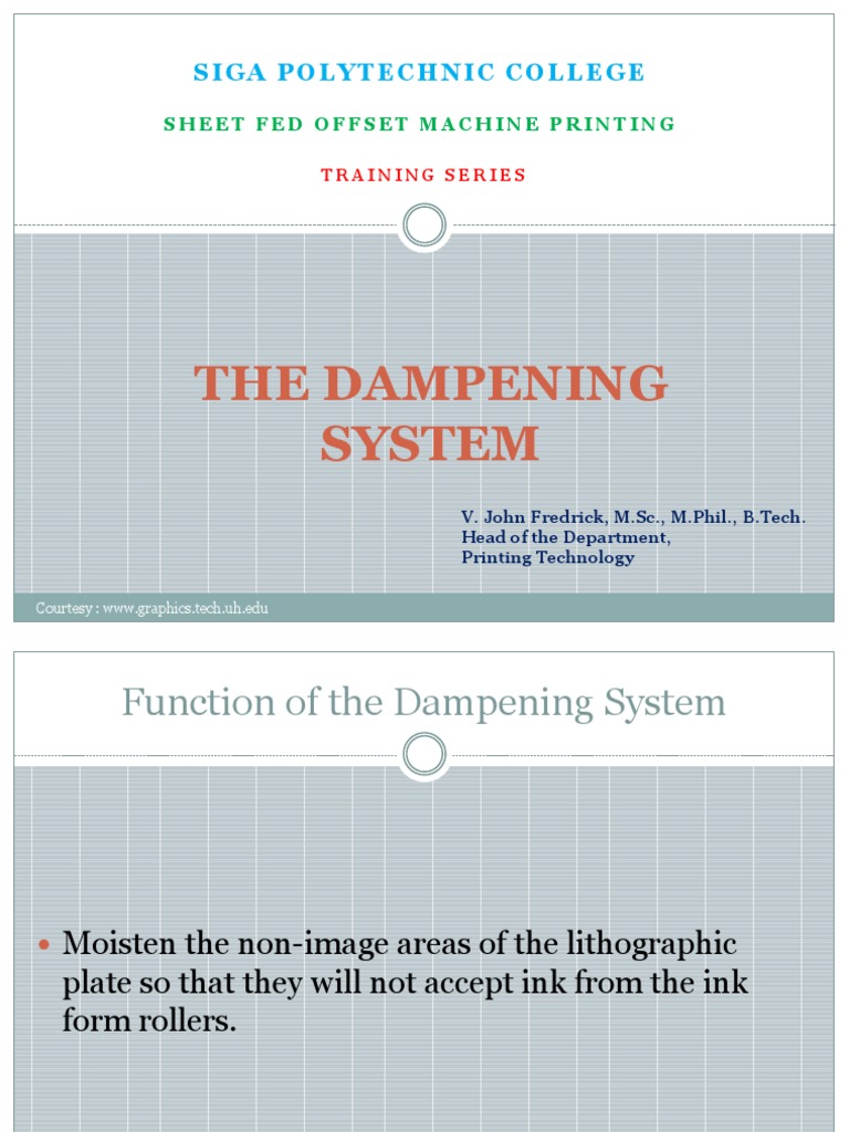 Dampening System in Offset Printing | PDF | Lithography | Ph